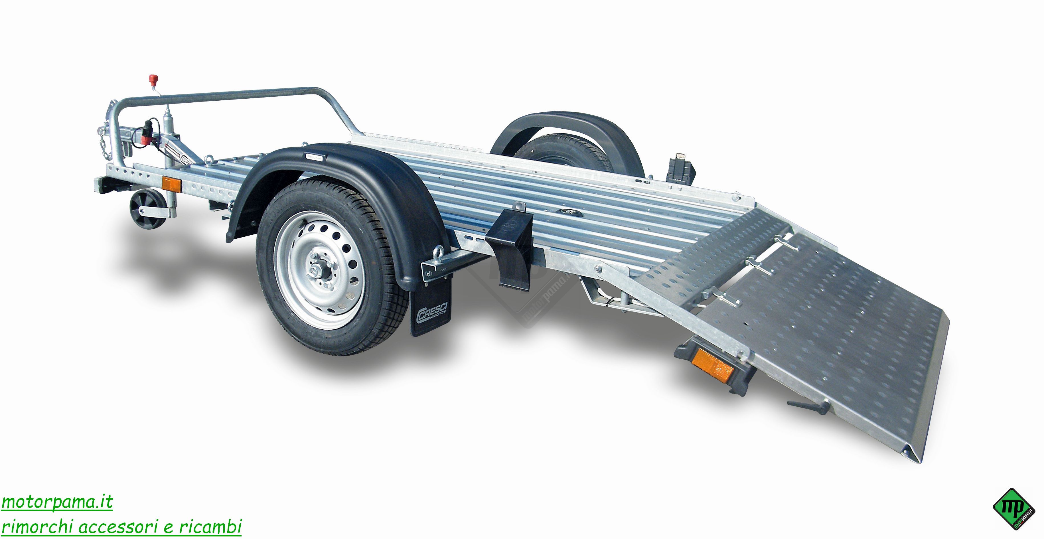 Carrello PT4 Cresci rimorchi omologato per trasporto di quad macchina moto